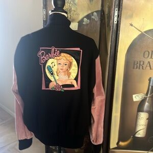 Barbie | Jackets & Coats | Vintage Black Barbie Jacket With Pink Suede ...